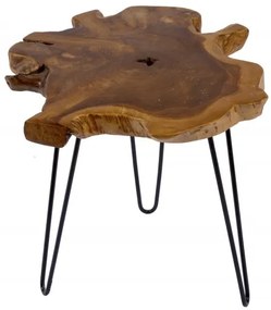 Noble Home Odkládací stolek Ruto, 55 cm, teakové dřevo