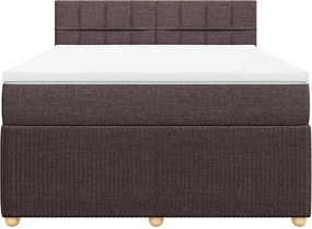 Box spring postel s matrací tmavě hnědá 140x190 cm textil 3289754