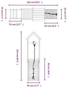 Hrací Věž S Lezeckou Stěnou Impregnované Borové Dřevo - Masivní dřevo douglasky