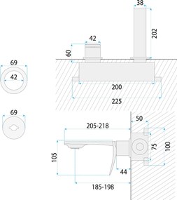 Podomítková umyvadlová baterie REA VISION PREMIUM BOX systém, chrom