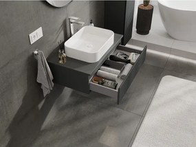 Mexen Rivel, koupelnová skříňka 80 cm s pracovní deskou, 1 zásuvka, drážkovaná, grafitová matná, 91A20-08023-1-BFC66