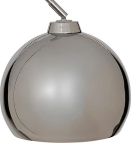 Stojací lampa oblouková FLORIS, kovová, stříbrná, 177 cm