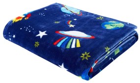 Tmavě modrá dětská deka z mikroplyše 130x170 cm Lost in Space – Catherine Lansfield