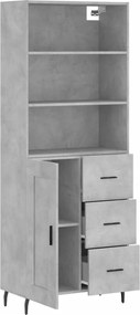 Skříň highboard betonově šedá 69,5x34x180 cm kompozitní dřevo 3190041