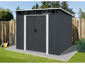 Riwall PRO RMSP 9x8 Anthracite LUX zahradní domek kovový 2,4 x 2,8 m s pultovou střechou antracit