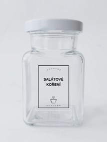 Samolepka na kořenky SALÁTOVÉ KOŘENÍ průhledná 3 × 4 cm tučné písmo