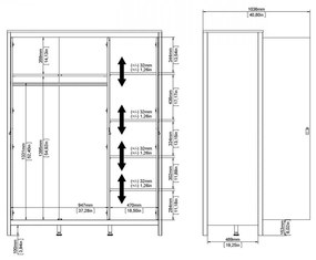 Šatní skříň Real II, bílá