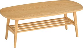 HOMCOM Konferenční stolek do obývacího pokoje s úložným prostorem, stolík do obývacího pokoje, ložnice, 120 x 60 x 42 cm, přírodní dřevo