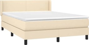 Box spring postel s matrací krémová 140x190 cm textil 3129550