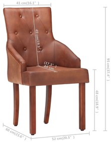 Petromila Jídelní židle 2 ks hnědé pravá kozí kůže