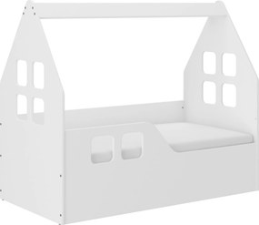 Wooden Toys Dětská postel DOMEK 140x70 (vlevo) + matrace