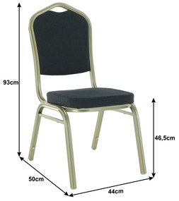 Kondela Stohovatelná židle, šedá/champagne, ZINA 2 NEW