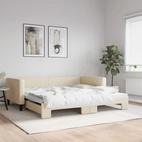 Válenda s přistýlkou krémová 100 x 200 cm textil 3196587