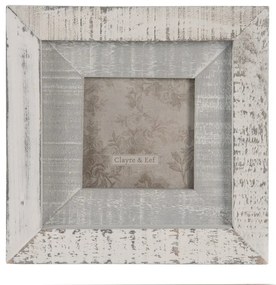 Čtvercový šedý fotorámeček s patinou – 7x7 cm
