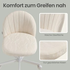 Kosmetická židle s kolečky OBGB35027W101 krémová / bílá