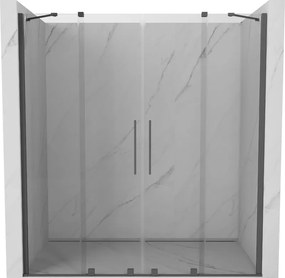 Mexen Velar Duo, posuvné dveře do otvoru 170x200 cm, 8mm čiré sklo, grafitová matná, 871-170-000-02-66