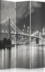 Paraván oboustranný otočný, Brooklyn Bridge v noci 110x170