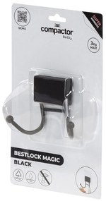 Dvojitý samolepicí háček Compactor Bestlock Black Magic systém bez vrtání, nosnost až 3kg