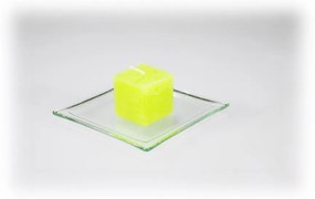 BDK-GLASS Svíčka kostka 3,5cm - světle zelená