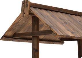 Outsunny zahradní fontána okrasná fontána vodopád z masivního dřeva 68 x 57 x 118 cm nastavitelná v hnědé barvě pro zahradu a terasu | Aosom.de