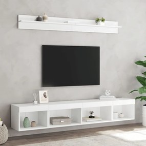 5dílná obývací stěna s LED osvětlením bílá kompozitní dřevo 3216682