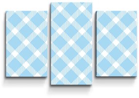 Sablio Obraz - 3-dílný Modrobílé čtverce - 75x50 cm