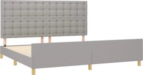 Rám postele bez matrace světle šedý 200 x 200 cm textil 3125405