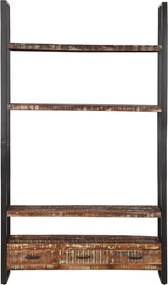 Regál na knihy 118 x 30 x 200 cm masivní recyklované dřevo 321054