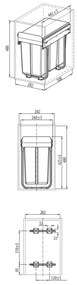 In-Design Odpadkový koš GATOR šířka 300 mm Členění odpadkového koše: 3x10l