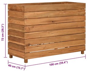 vidaXL Marketos Vyvýšený záhon 100x40x72 cm recyklované teakové dřevo a ocel