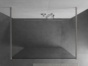 Mexen Kioto, sprchová zástěna Walk-In 120 x 200 cm, 8mm čiré sklo, broušená ocel profil, 800-120-002-97-00