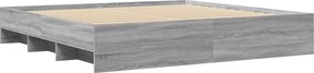 Rám postele šedý sonoma 200 x 200 cm kompozitní dřevo 3295630