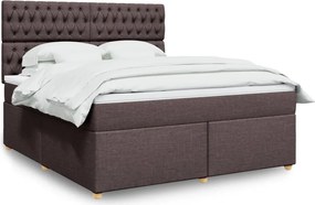Box spring postel s matrací tmavě hnědá 180x200 cm textil 3291369