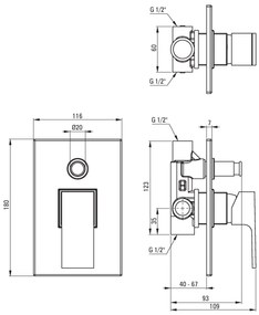 Deante Cascada Anemon, podomítová sprchová sada s dešťovou nerezovou hlavicí 200x200 mm, chromová, NAC_09AP