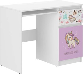 Wooden Toys Dětský psací stůl N-33 Růžový jednorožec