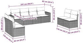 8dílná zahradní sedací souprava s poduškami hnědá polyratan 3218843