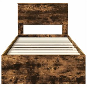 Rám postele s čelo Kouřový dub 100 x 200 cm Kompozitní dřevo 3408303