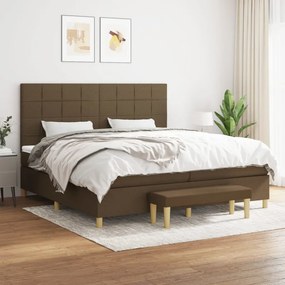 Box spring postel s matrací tmavě hnědá 200x200 cm textil 3137184