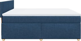 Box spring postel s matrací modrá 200x200 cm textil 3289086