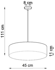 Bílé závěsné svítidlo ø 45 cm Atis – Sollux