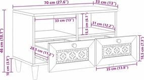 vidaXL TV jednotky se zásuvkou Bílá 70 x 33 x 46 cm Kompozitní dřevo [4018117]