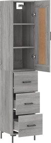 Skříň highboard šedá sonoma 34,5 x 34 x 180 cm kompozitní dřevo 3200199