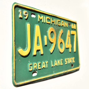 Americká SPZ Michigan 1968 Green Great Lake JA-9647