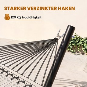 Houpací stojan Outsunny pro houpací sítě s háčky, kovový, 360 x 92 x 112 cm, do 120 kg