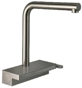 Hansgrohe M81 - Dřezová baterie Aquno Select s výsuvnou koncovkou a plochým sprchovým proudem, sBox, vzhled nerezu 73830800