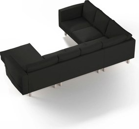 Potah na pohovku IKEA Norsborg rohová, 5-místná se šezlongem barva černá látka pletený vzor