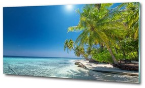 Wallmuralia Foto obraz sklo tvrzené Maledivy pláž 100x50