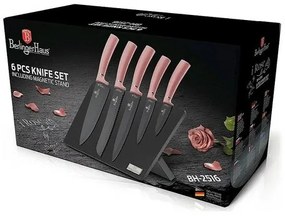 Berlinger Haus 6dílná sada nožů s magnetickým stojanem I-Rose Edition