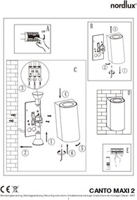 NOR 49721035 Venkovní nástěnné svítidlo Canto Maxi 2 2x28W GU10 mosaz čirá - NORDLUX