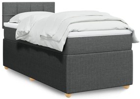 Box spring postel s matrací tmavě šedá 90x190 cm textil
